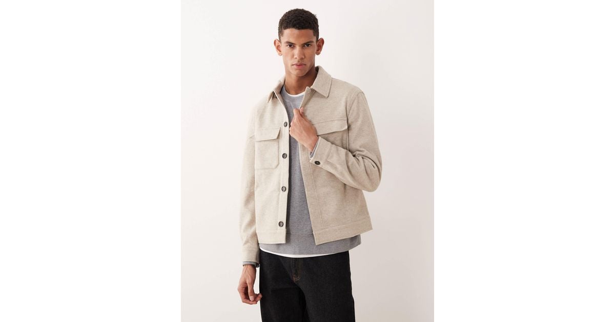 Mango Classic Shacket in Natural for Men | Lyst
