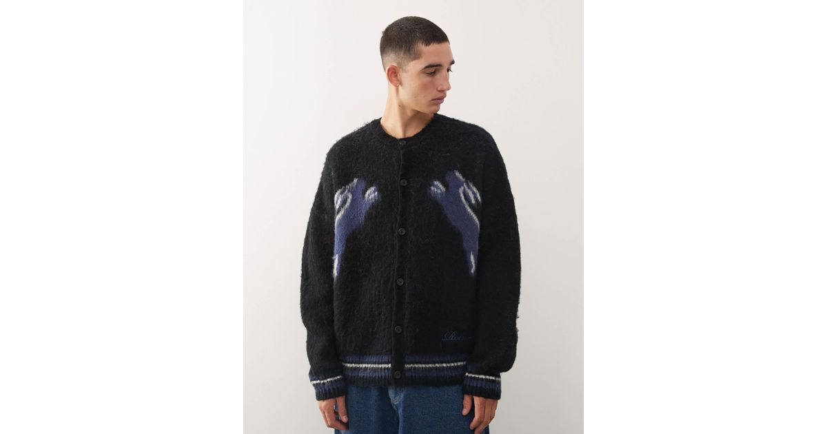 Reclaimed (vintage) Boxy Crew Neck Knit Cardigan With Hare Intarsia in ...
