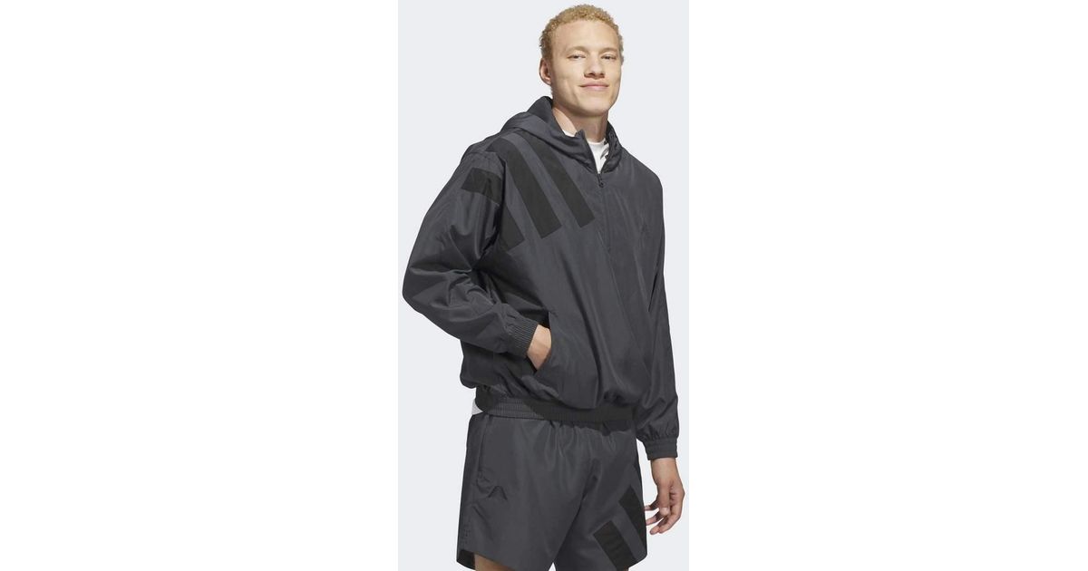 adidas Originals Anthony Edwards Anorak Pullover in Grey for Men | Lyst UK