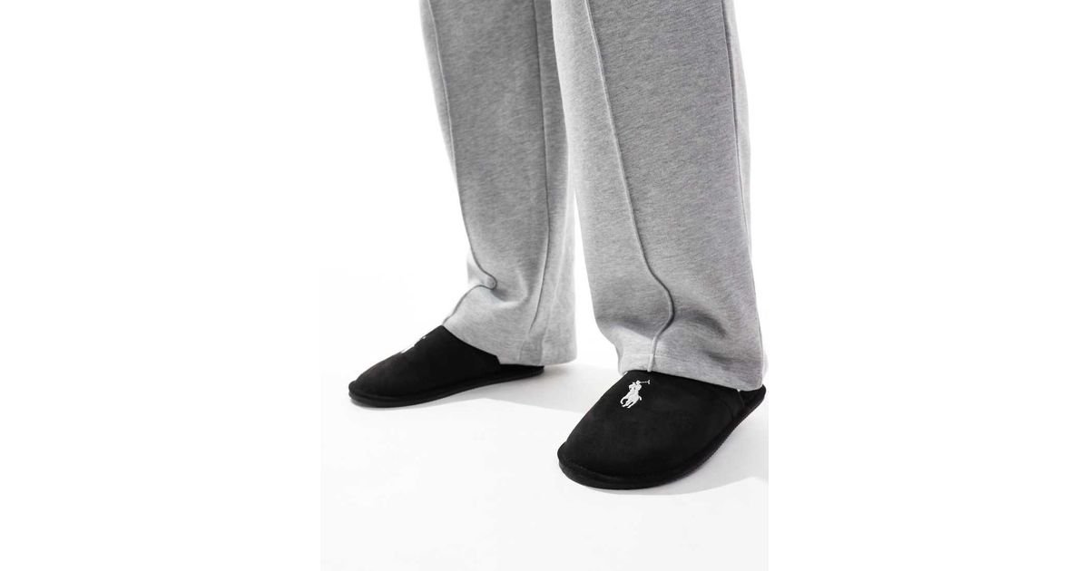 Polo Ralph Lauren Klarence Slipper With Icon Logo in Grey for Men | Lyst UK