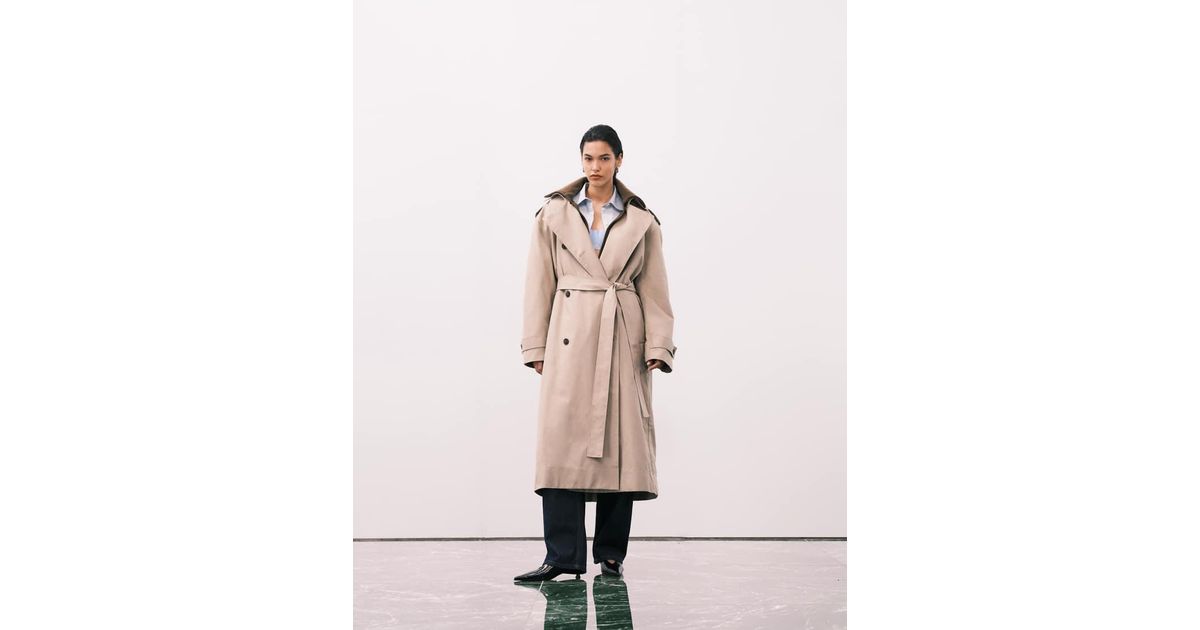 Weekday Premium Wool Trench Coat With Detachable Lining in Pink | Lyst UK