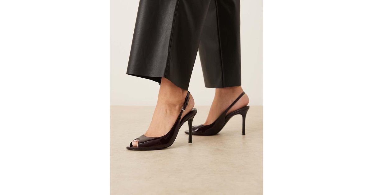 Mango Open Toe Sling Back Heel in Black | Lyst UK