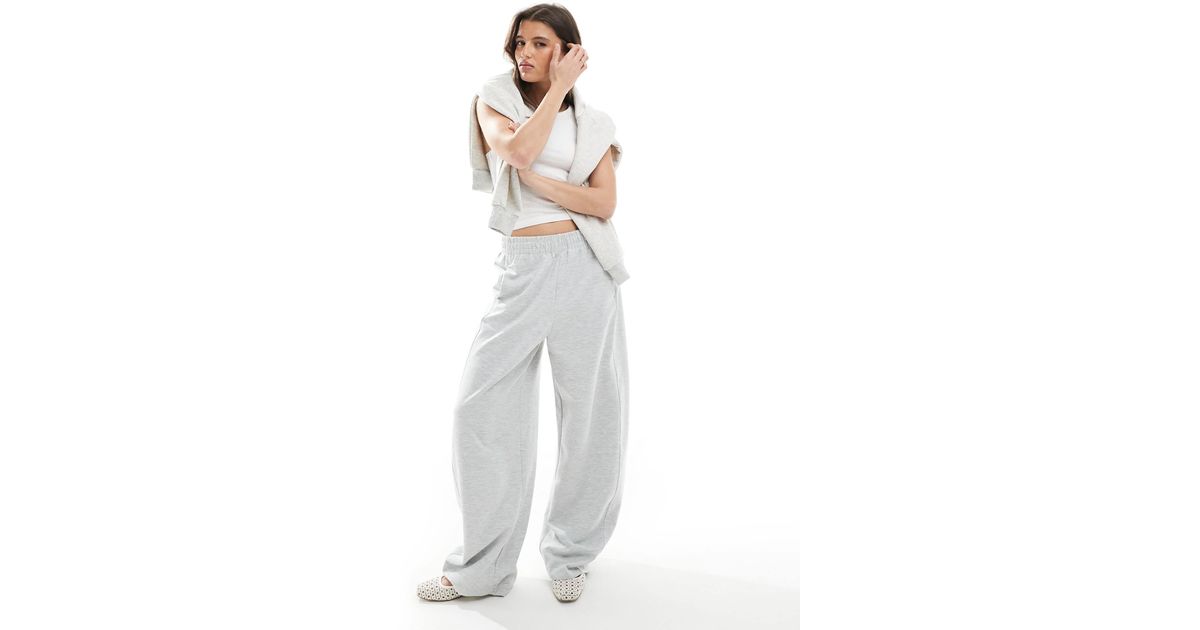 Stradivarius Str Barrel Leg Trackies in White | Lyst