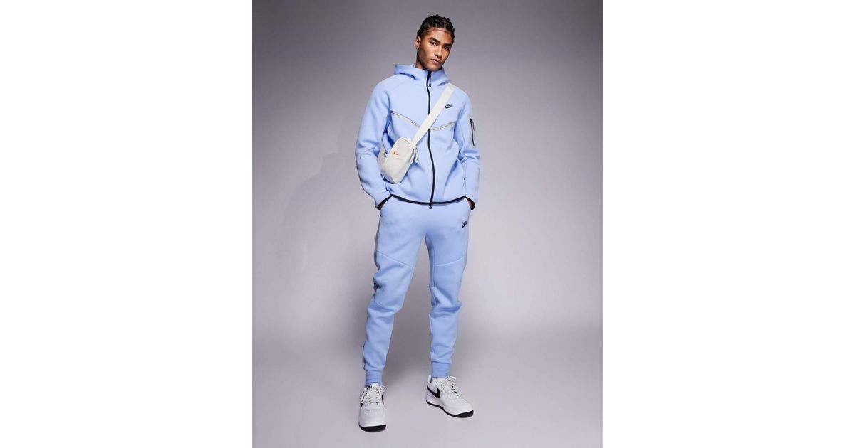 Nike Tech Fleece Reflective Full Zip Hoodie in Blue for Men | Lyst UK