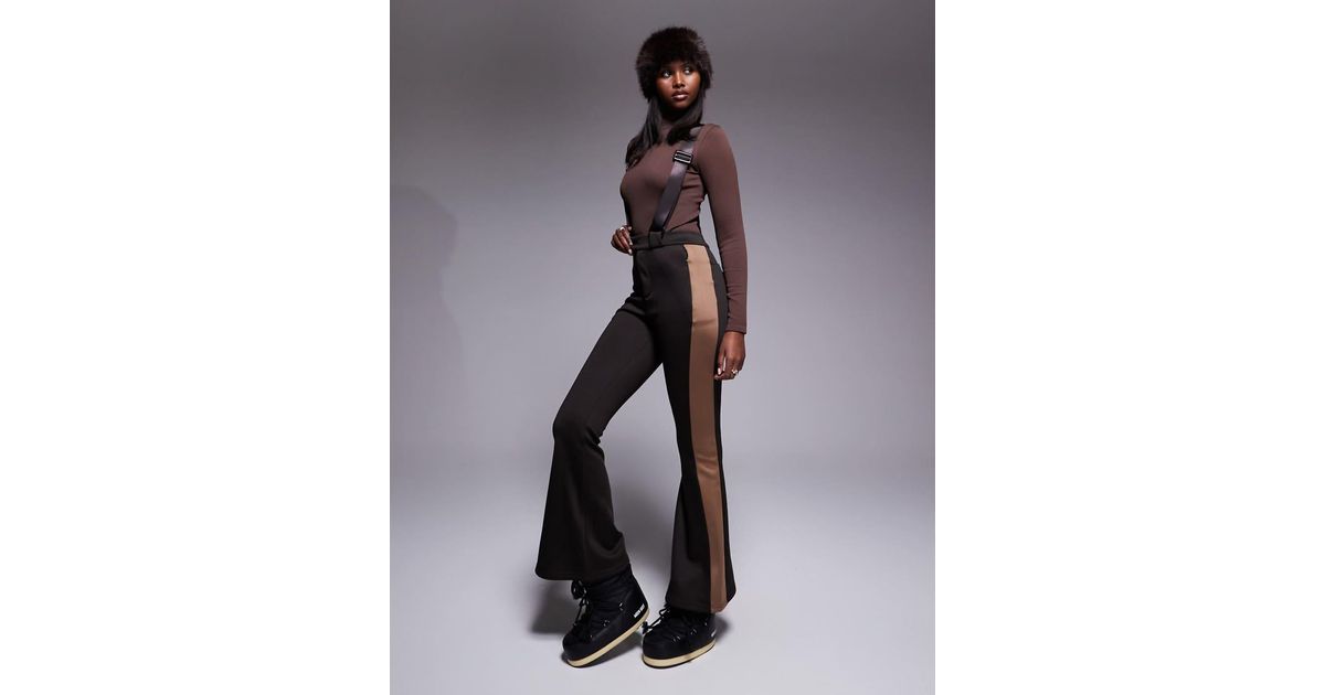 Threadbare Ski Salopettes With Contrast Panels in Brown | Lyst UK
