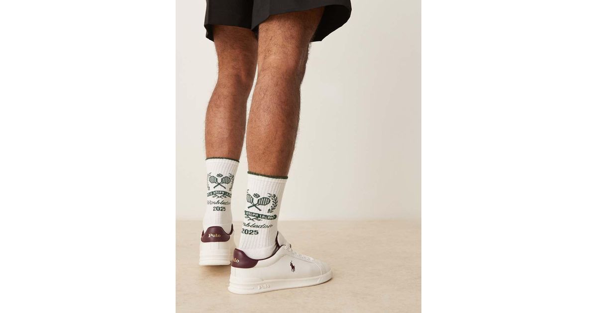 Polo Ralph Lauren Wimbledon Capsule Crest Logo Sports Socks in Brown ...