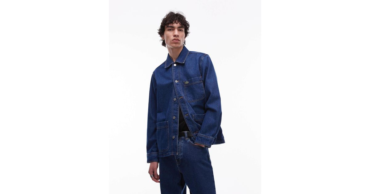 Lacoste Denim Jacket in Blue for Men | Lyst