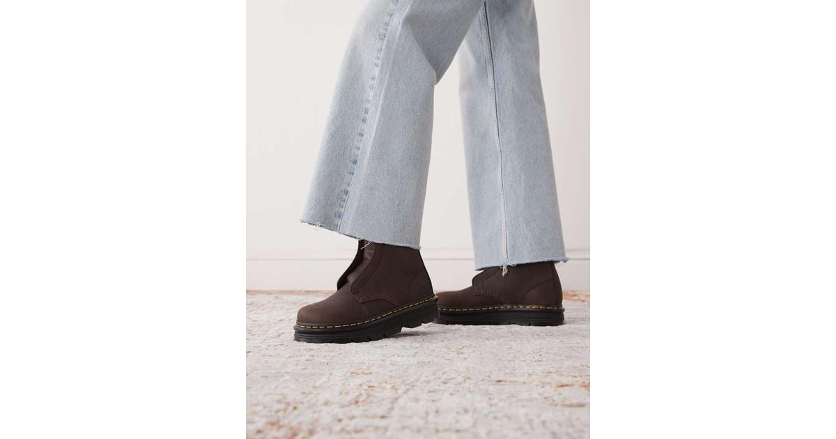 Dr. Martens Zebzag Laceless Boot in Brown | Lyst UK