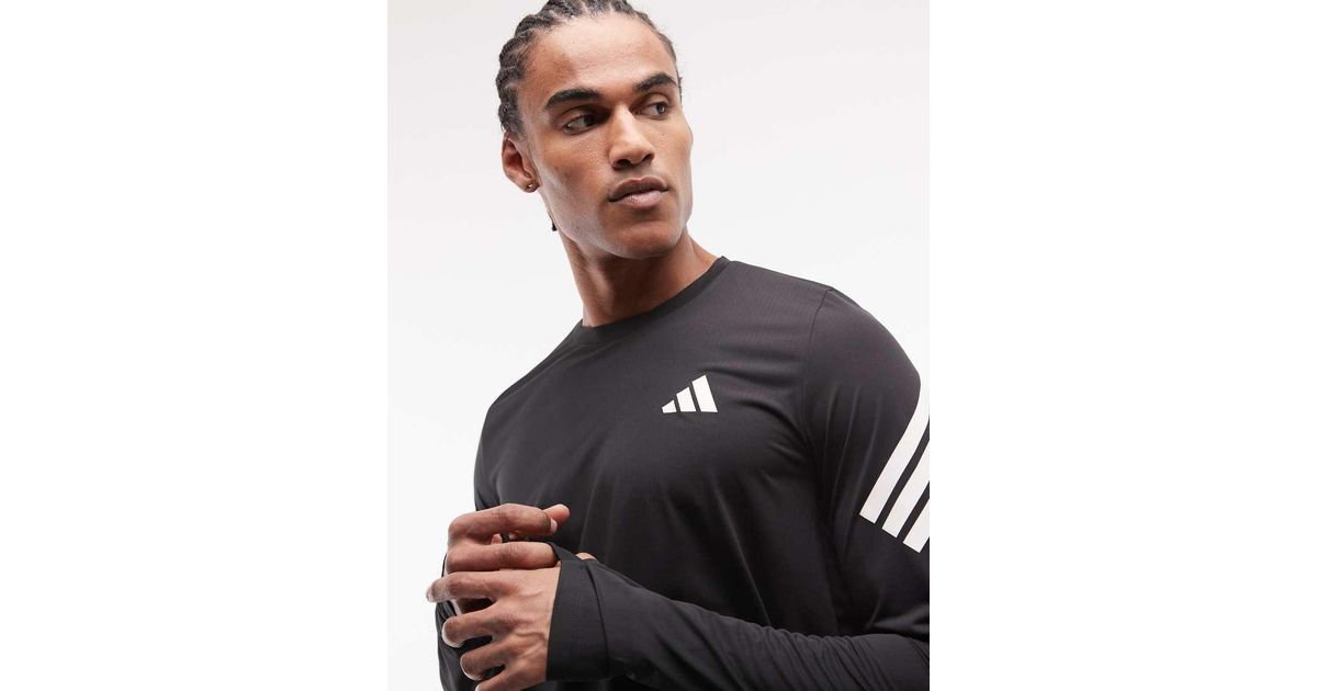 adidas Originals Adidas Running Adi365 Long Sleeve Top in Black for Men ...