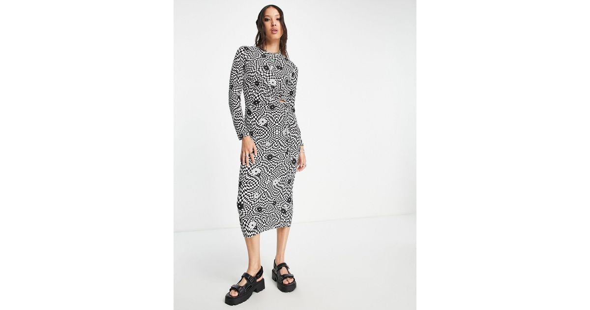ONLY Side Ruched Midi Dress | Lyst