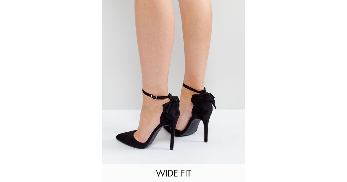 New Look New Look Bow Back Pointed Heeled Shoes in Black | Lyst UK