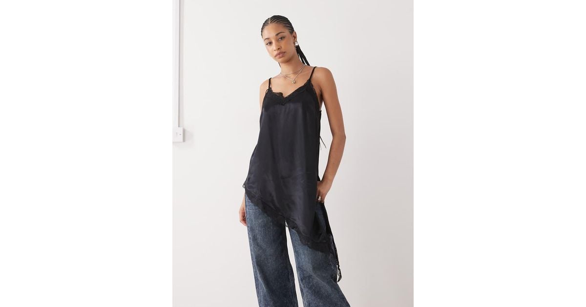 Reclaimed (vintage) Longline Layering Cami Top With Asymmetric Hem And ...