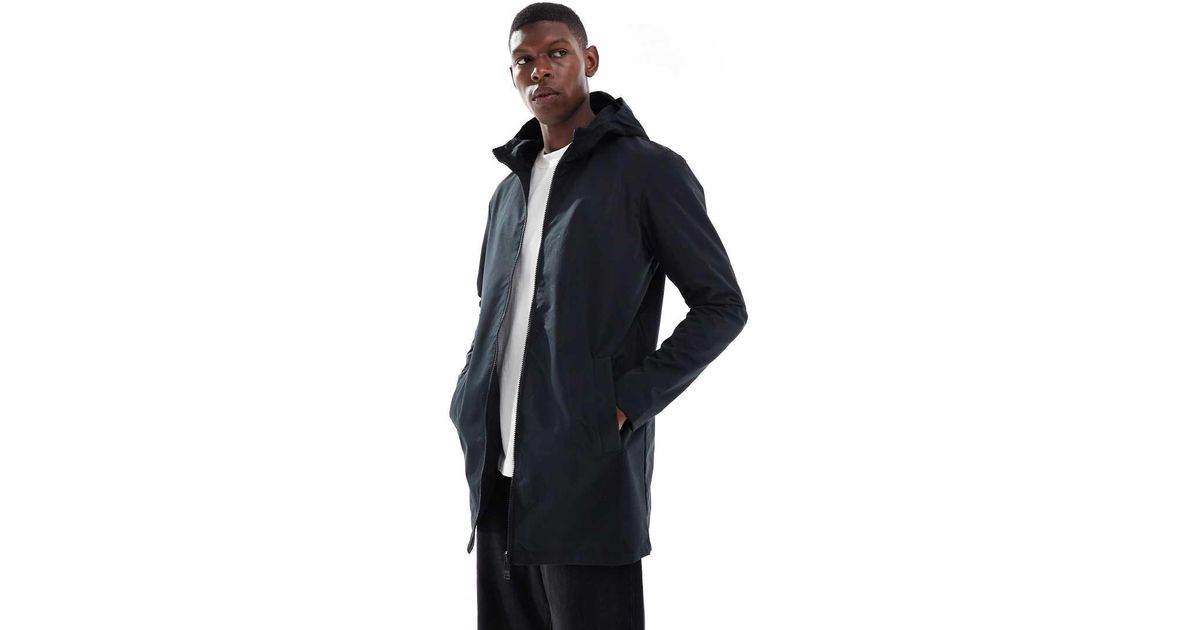 Brave Soul Zip-through Short Mac With Hood in Blue for Men | Lyst UK