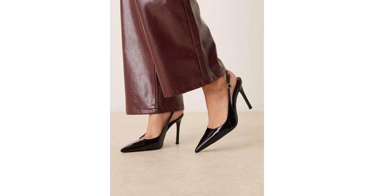 Mango Classic Sling Back Heels in Brown | Lyst UK
