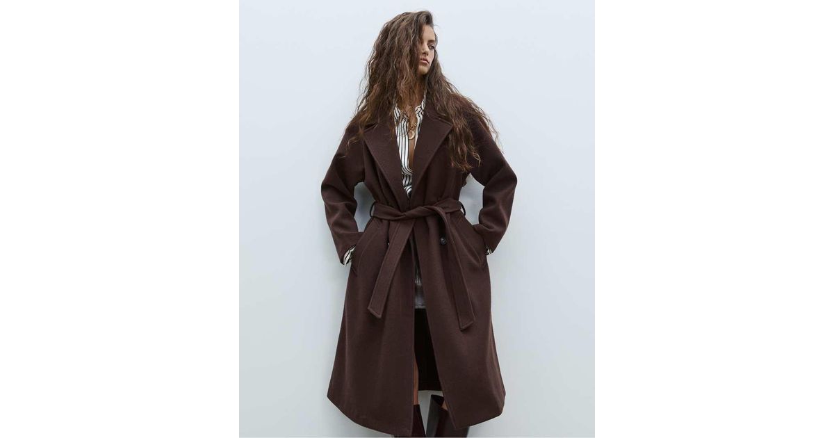 Stradivarius Soft-touch Trench Coat in Brown | Lyst UK