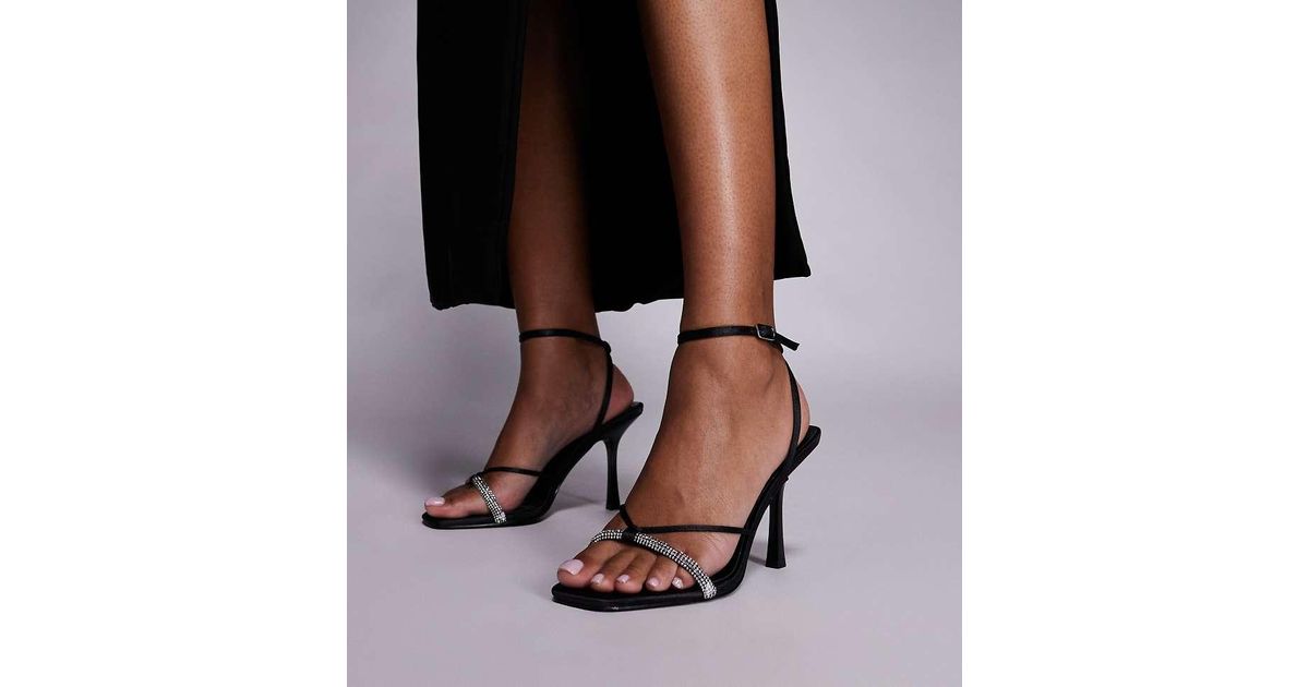 SIMMI Simmi London Wide Fit Sebelle Embellished Heeled Sandals in Black ...