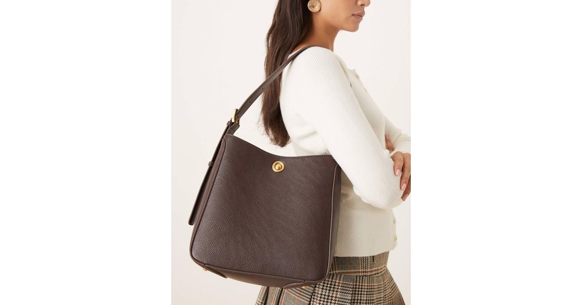 Mango Bucket Bag With Gold Accents in Brown | Lyst