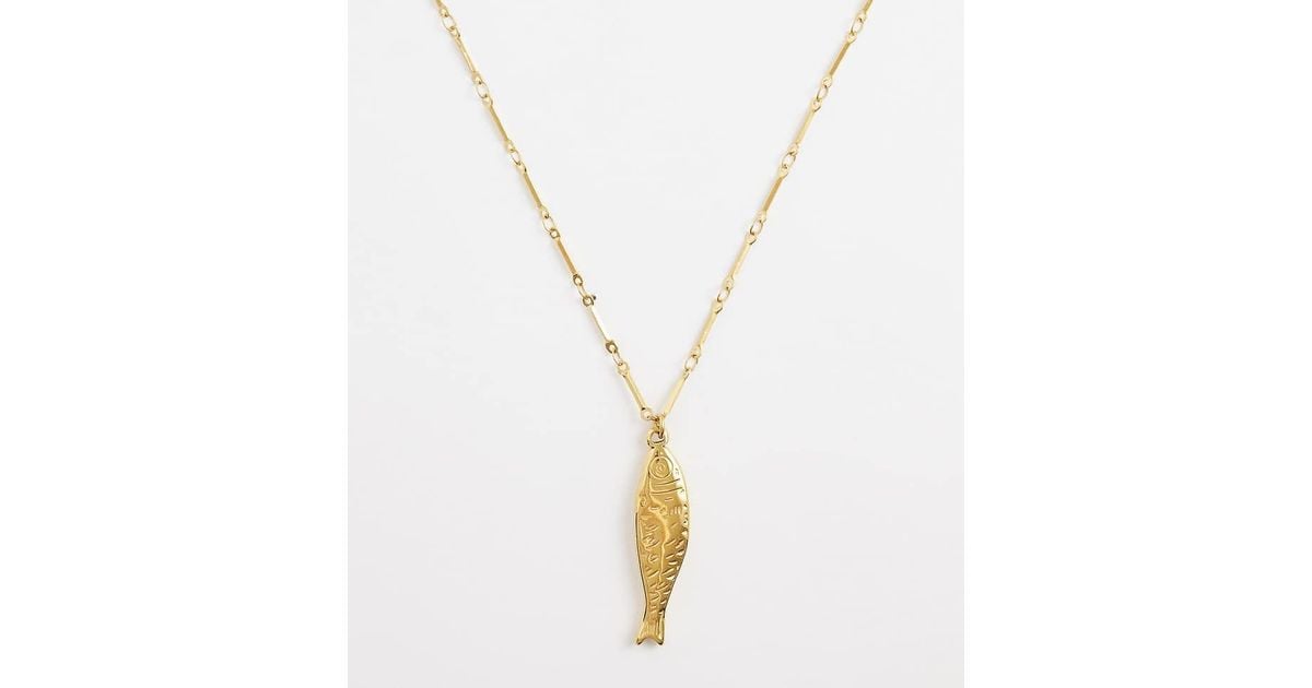ASOS Asos Design Curve Waterproof Stainless Steel Necklace With Fish ...