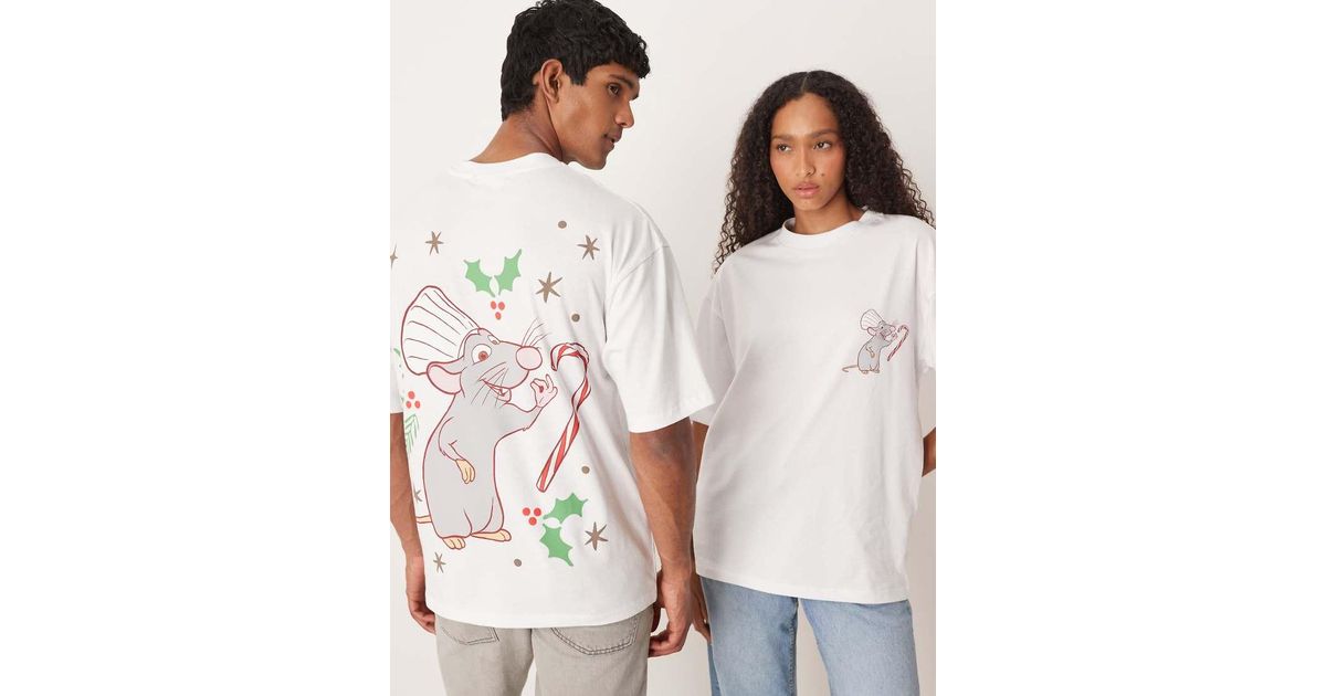 ASOS Christmas Disney Oversized T-shirt With Ratatouille Prints in ...
