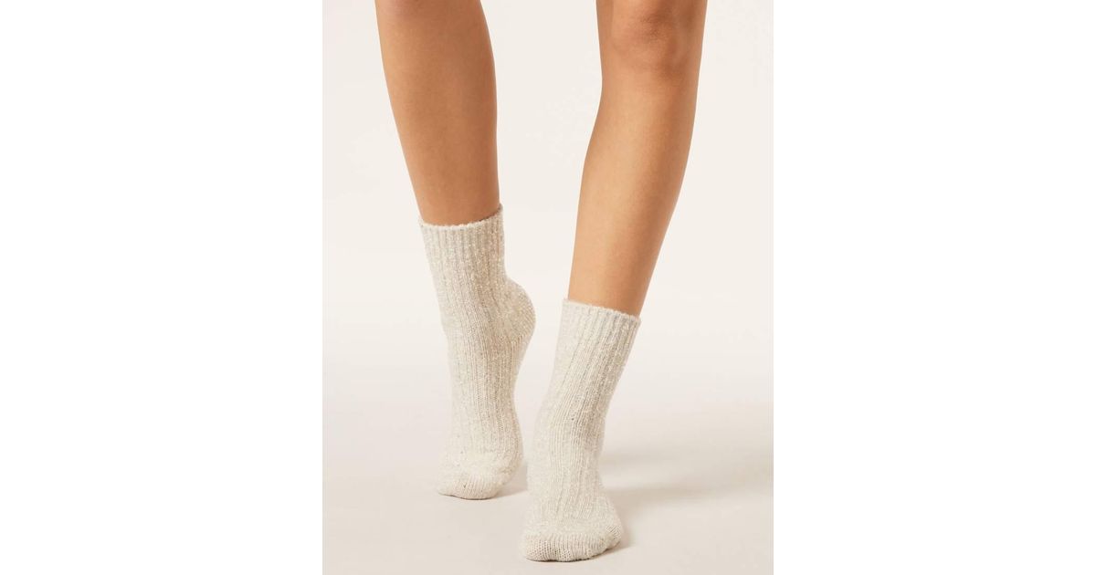 Calzedonia Micro Sequinned Socks in White | Lyst UK