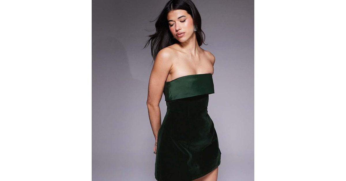 Murci Exclusive Satin Trim Velvet Mini Dress in Black | Lyst UK