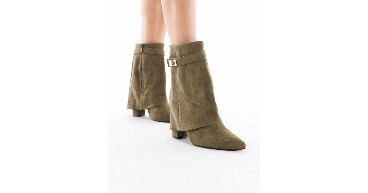 SEQWL Ranger Fold Over Ankle Boots in Natural | Lyst