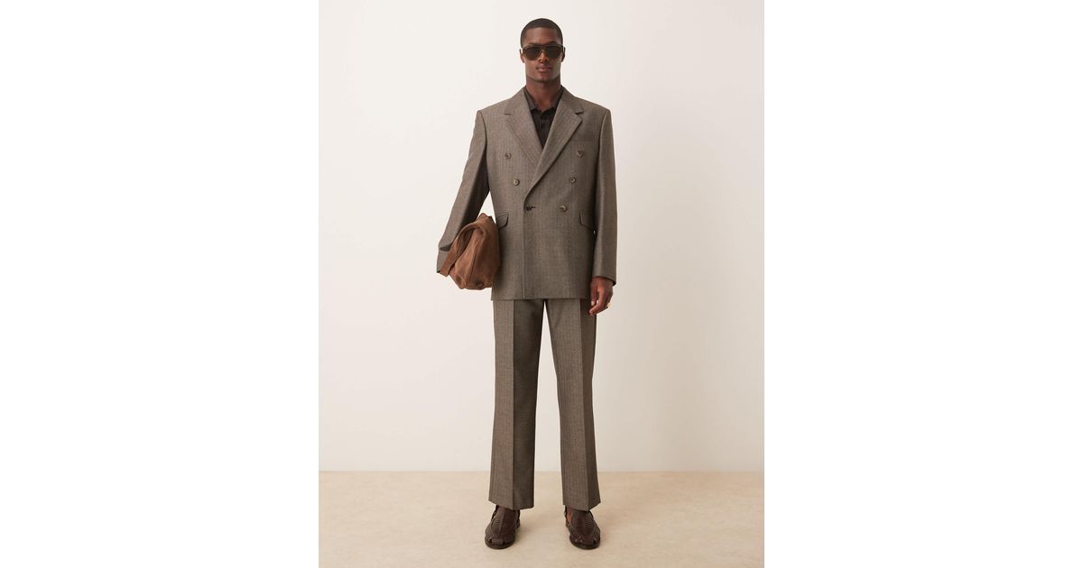 ASOS Wool Look Relaxed Suit Jacket in Gray for Men | Lyst