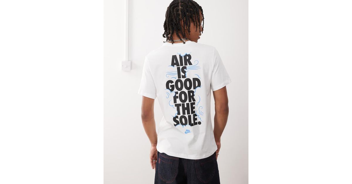 Nike Air Back Print Graphic T-shirt in White for Men | Lyst UK