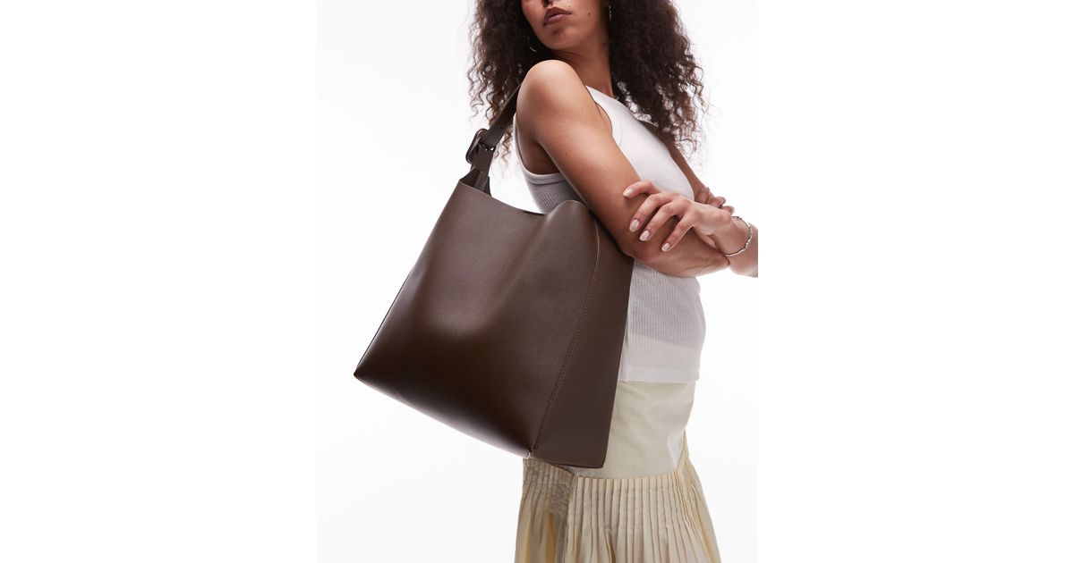 Mango Buckle Detail Adjustable Strap Bag in Brown | Lyst