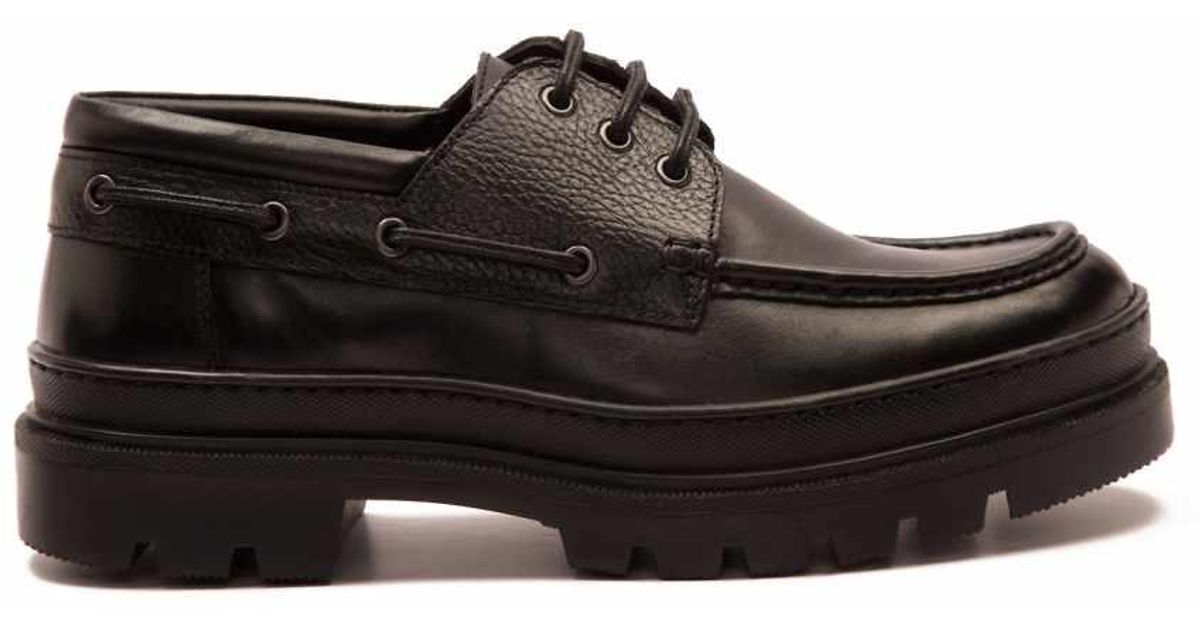 OFF THE HOOK 'Raymond' Leather Elevated Boat Shoes in Black for Men ...