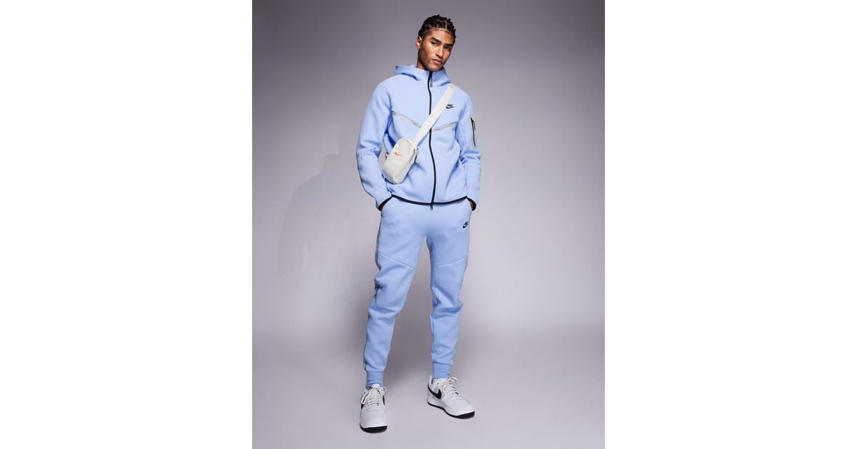 Nike Tech Fleece Reflective Full Zip Hoodie in Blue for Men | Lyst