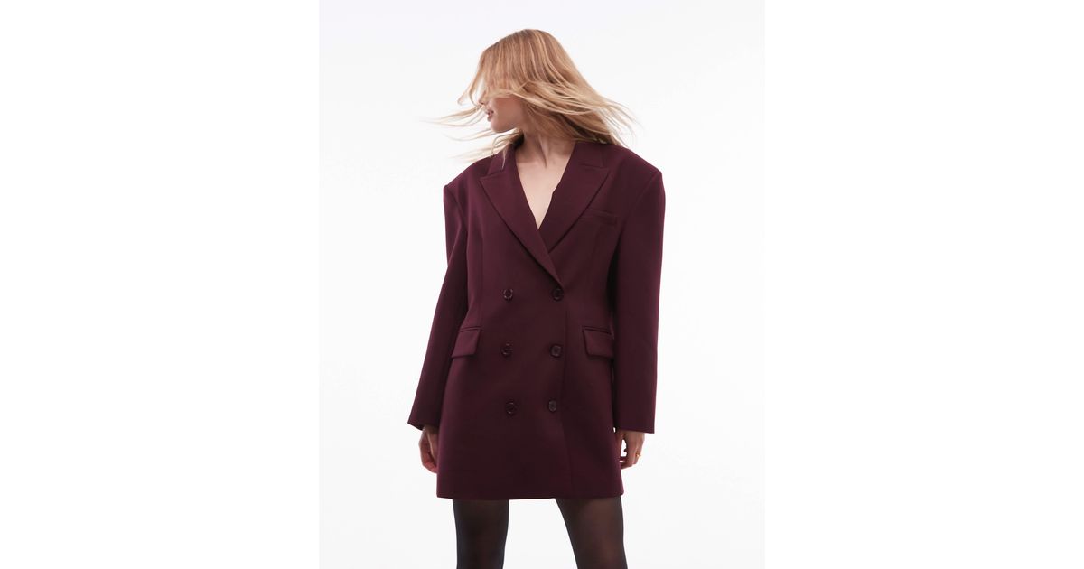 ASOS Tailored Double Breasted Blazer Dress in Purple | Lyst