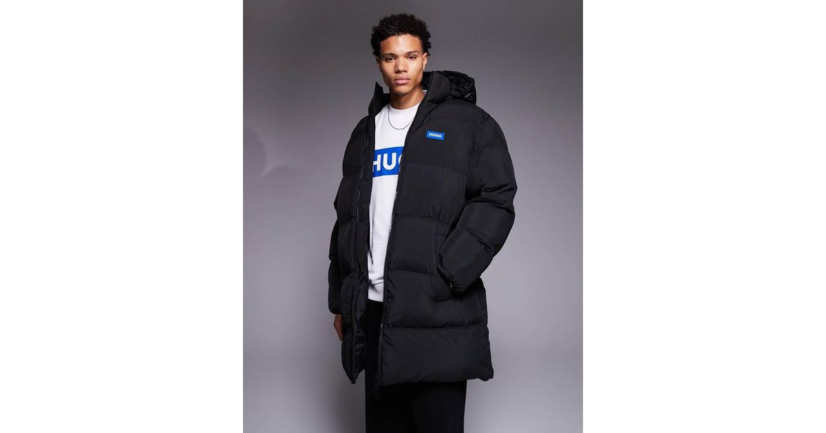 HUGO Bodi Relaxed Fit Longline Chunky Puffer in Grey for Men | Lyst UK