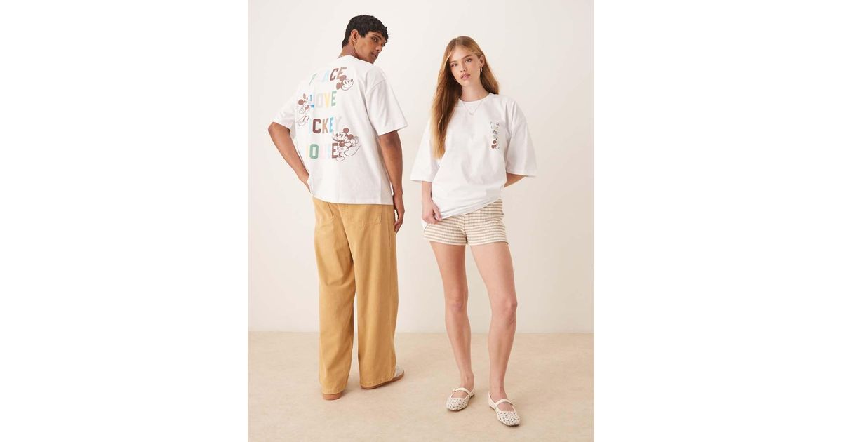 ASOS Disney Unisex Oversized T-shirt With Mickey Mouse Text Prints in ...