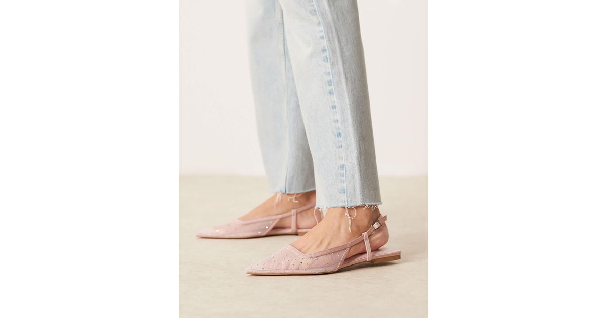 ASOS Lorraine Slingback Ballet Flat in Natural | Lyst
