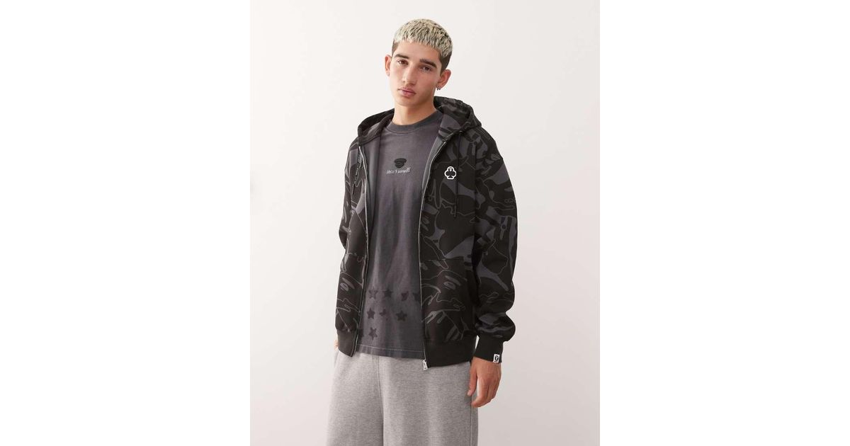 Aape By A Bathing Ape Aape By A Bathing Ape Logo Zip Up Hoodie With ...
