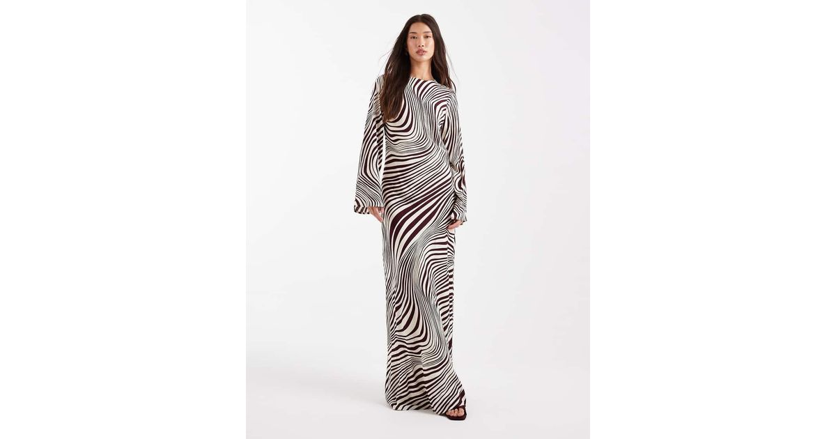 French Connection Long Sleeve Maxi Dress With Fluted Sleeves in White ...