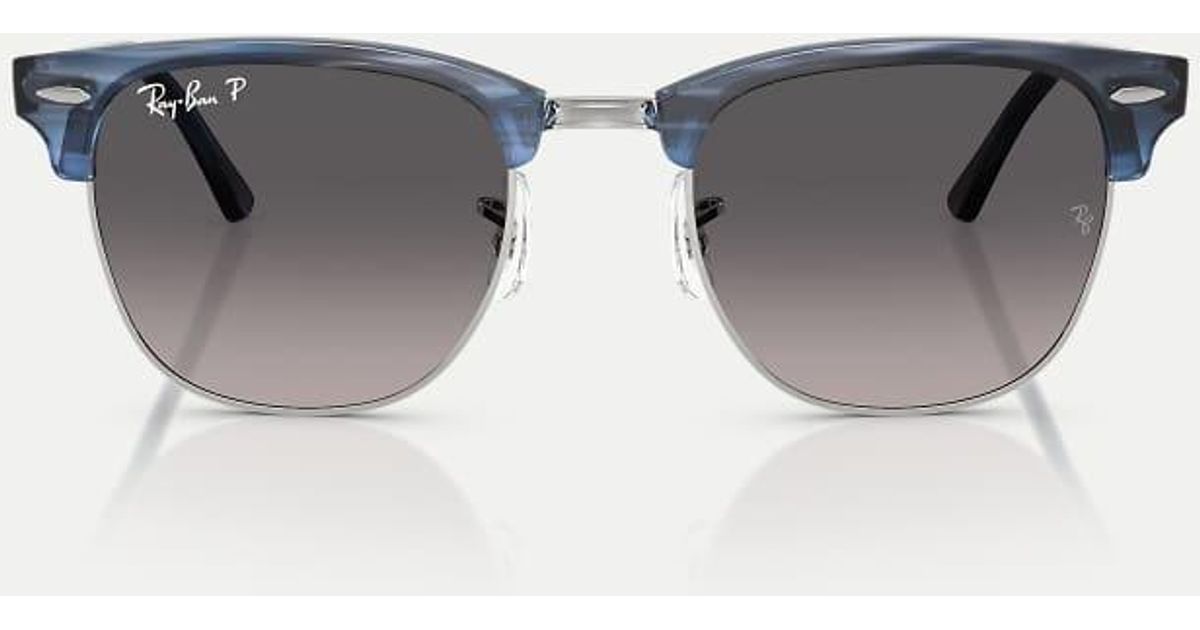 Ray-Ban Clubmaster Sunglasses With Polarised Lens in Blue | Lyst UK