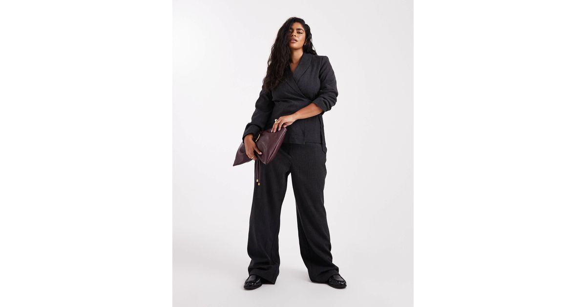 Vero Moda Tailored Wide Leg Trouser Co-ord in Black | Lyst