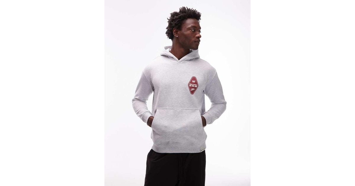 CAT WWR 300Gsm Graphic Logo Loose Fit Hoodie in White for Men | Lyst UK