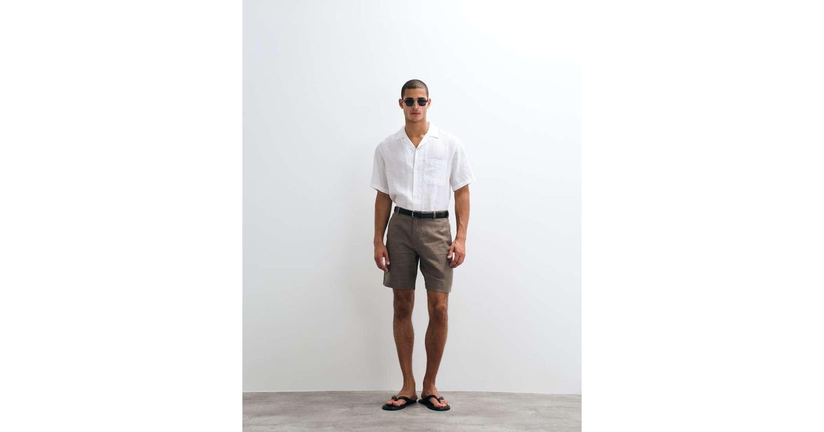 ARKET Pure Linen Tailored Shorts in White for Men | Lyst UK