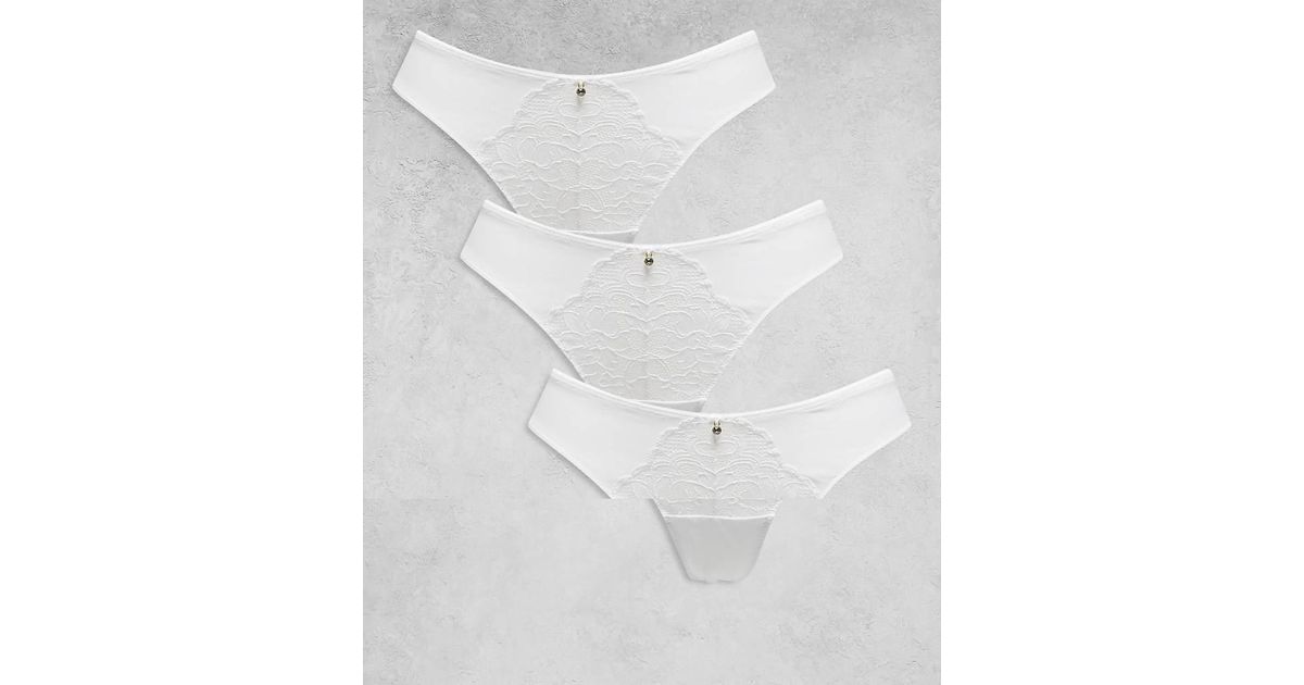 Ann Summers Sexy Lace 3 Pack Thongs in White | Lyst UK