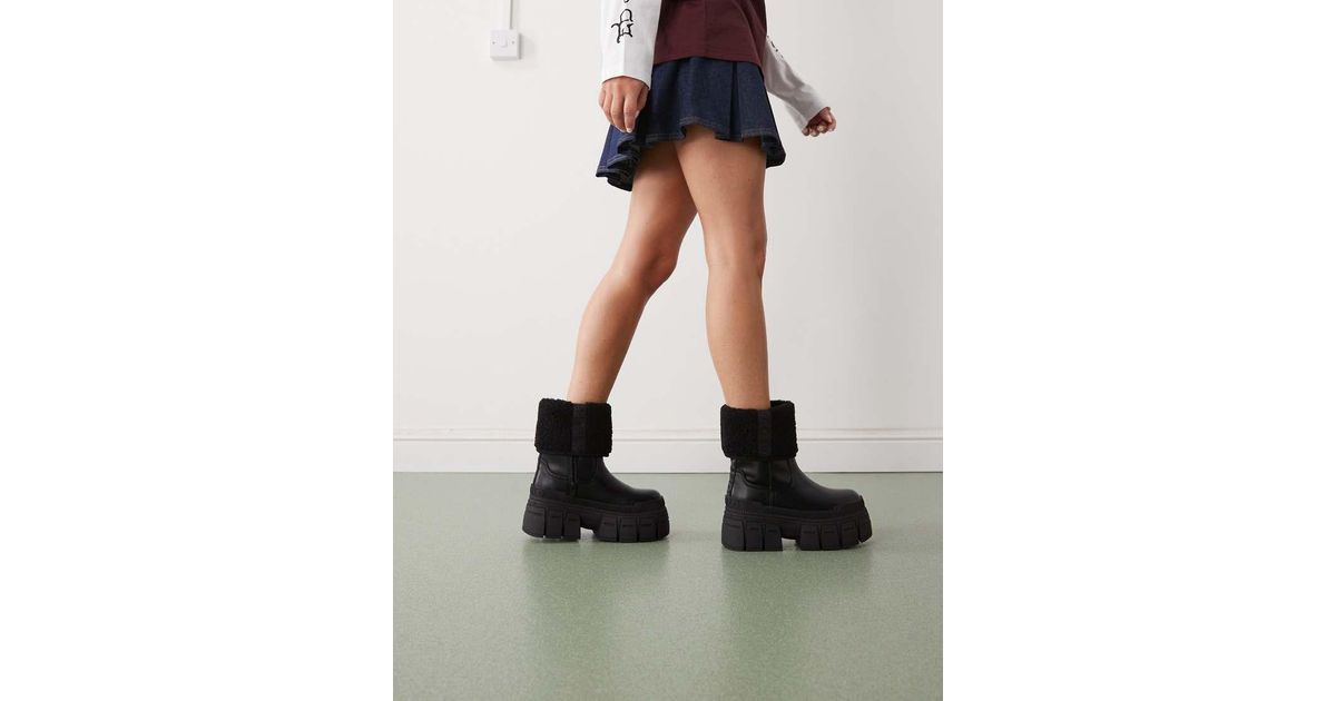 Buffalo Gospher Fold Boot in Black | Lyst UK