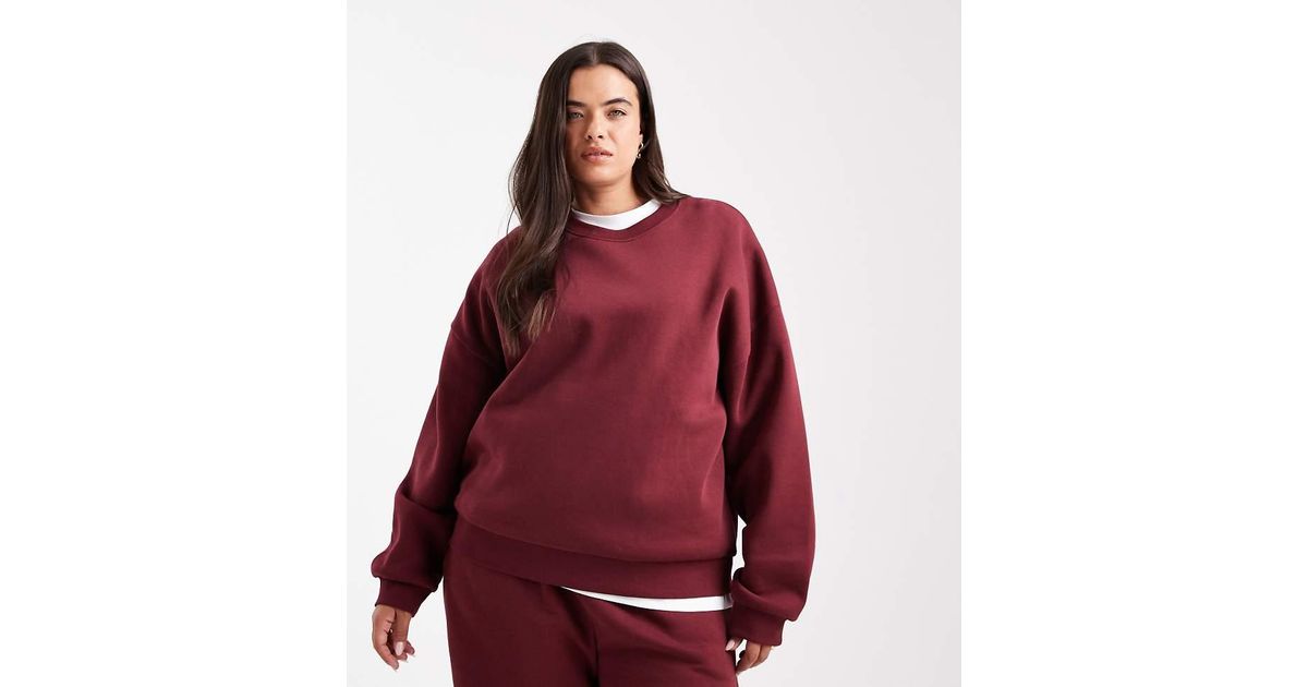 ASOS Asos Design Curve Oversized Brushback Sweatshirt With Raglan ...