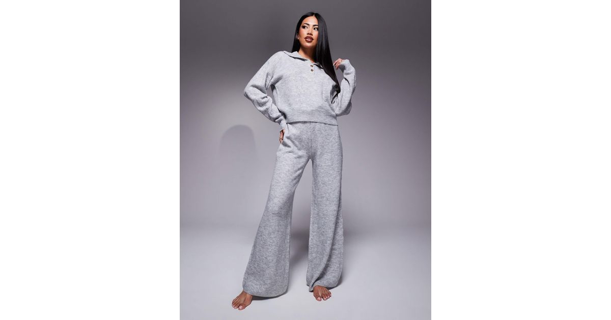 ASOS Lounge Cable Knit Sweater And Pants Set in Blue | Lyst