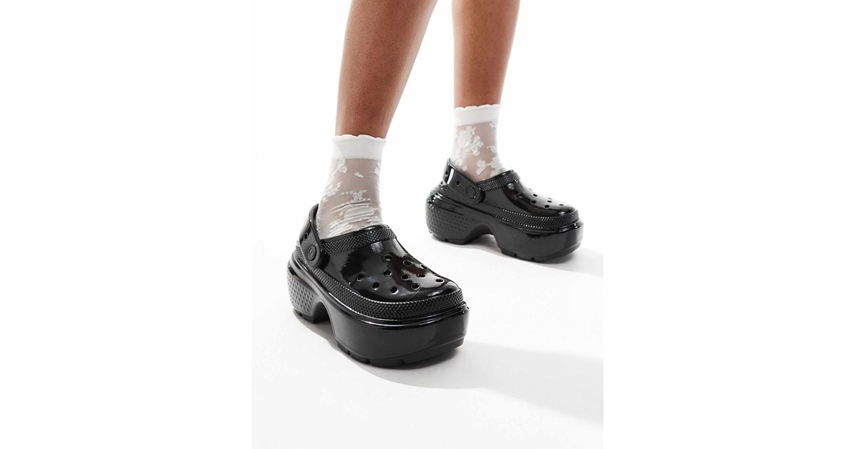 Crocs™ Stomp High Shine Clogs in Black | Lyst