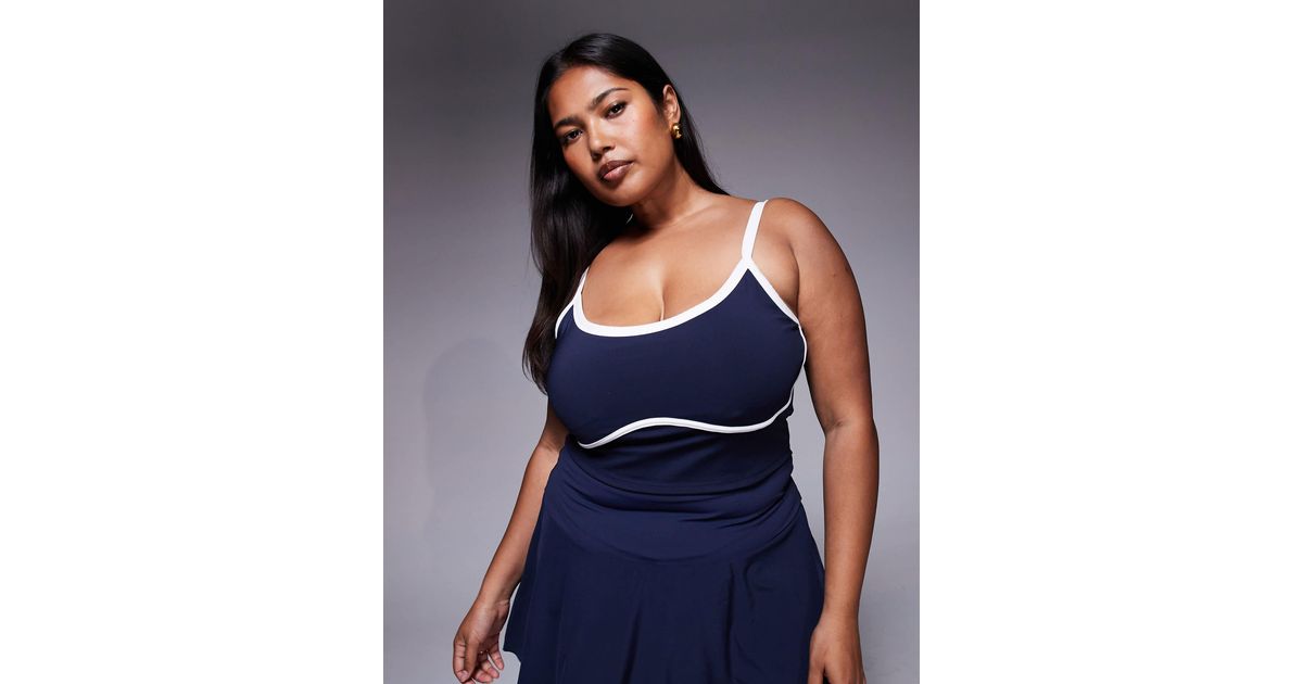 4505 Curve Active Vest With Inner Bra And Piping in Blue | Lyst