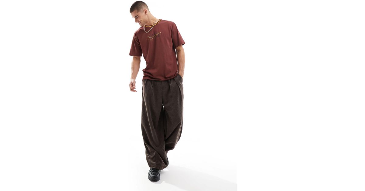 Nike Swoosh Overlay Logo T-shirt in Red for Men | Lyst