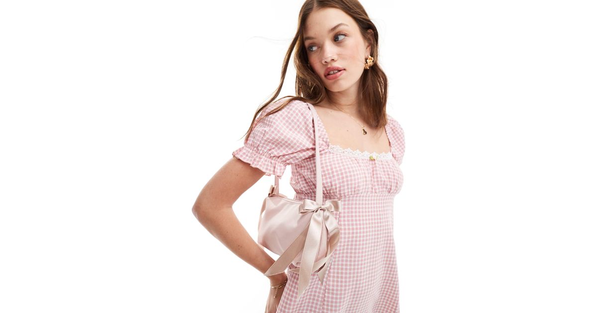 ASOS Double Bow Shoulder Bag in Pink | Lyst