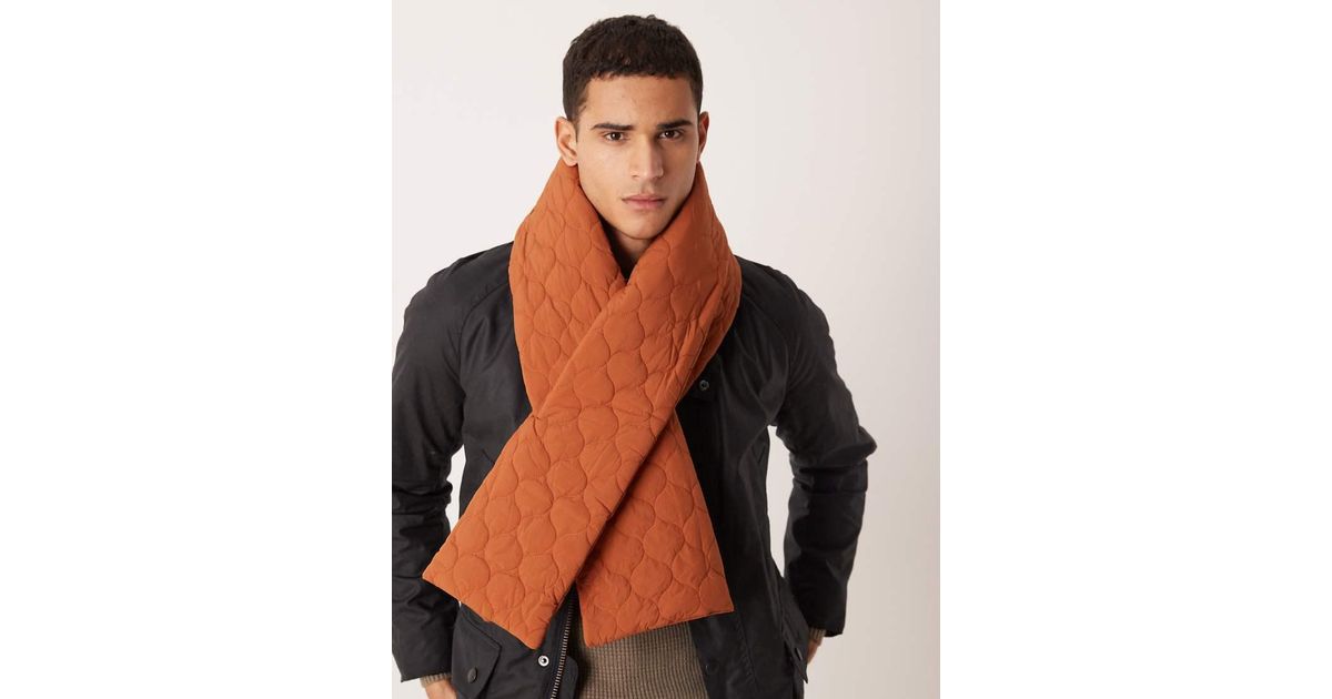 ASOS Padded Quilt Scarf in Natural for Men | Lyst UK